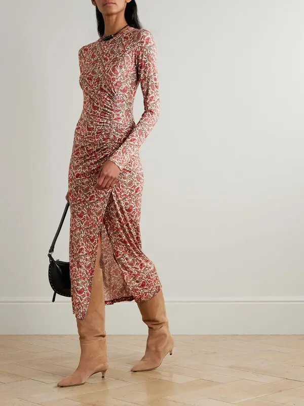 MARANT ETOILE Jelina Paisley Print Stretch-modal Midi Dress