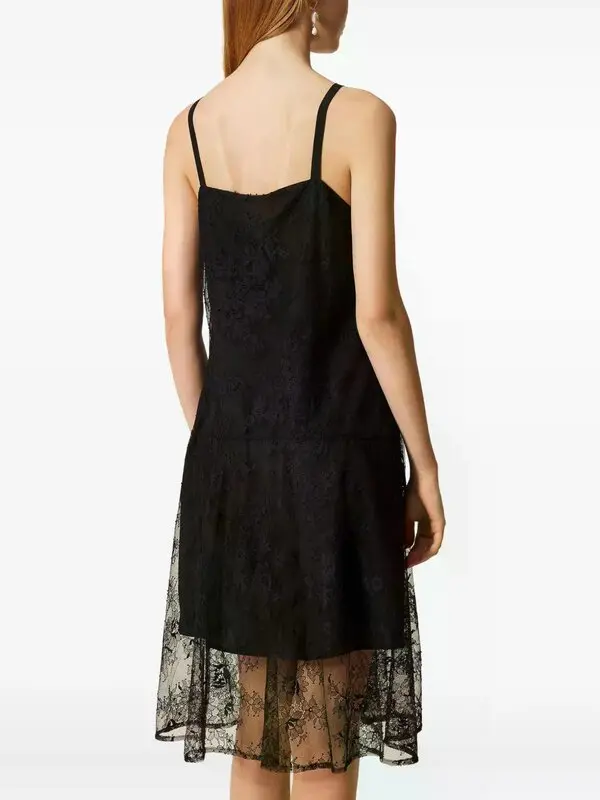 TWINSET Lace Overlay Midi Dress