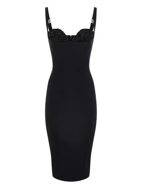 Elisabetta Franchi Crêpe Bead-embellished Midi Dress