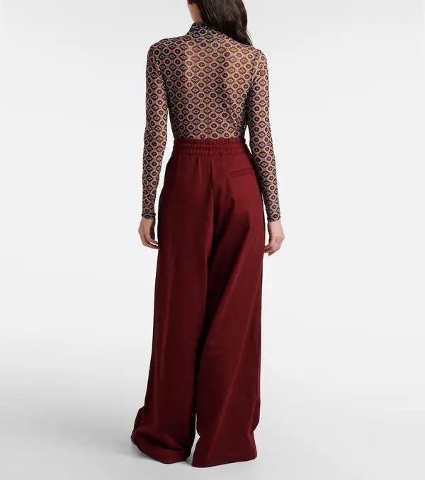 Dries Van Noten Cotton Jersey Wide Leg Drawstring Sweatpants