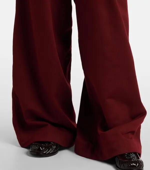 Dries Van Noten Cotton Jersey Wide Leg Drawstring Sweatpants