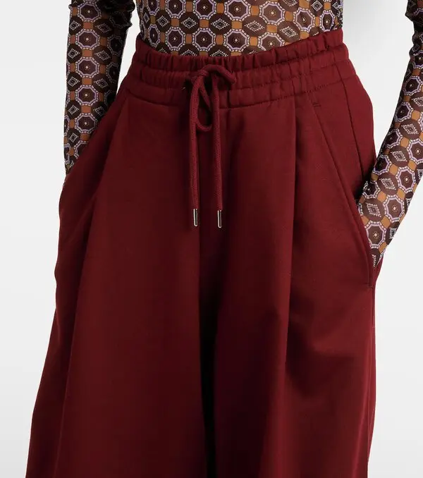 Dries Van Noten Cotton Jersey Wide Leg Drawstring Sweatpants