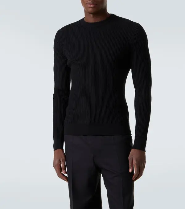 Dolce & Gabbana Virgin Wool Ribbed Crewneck Top