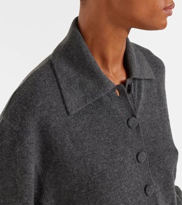 Dries Van Noten Cashmere Polo Collar Cardigan - Grey