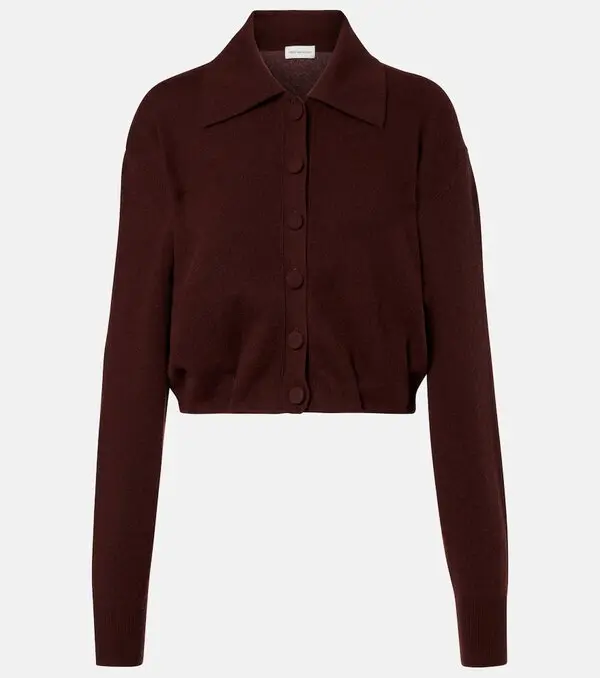 Dries Van Noten Cashmere Polo Cardigan - Brown