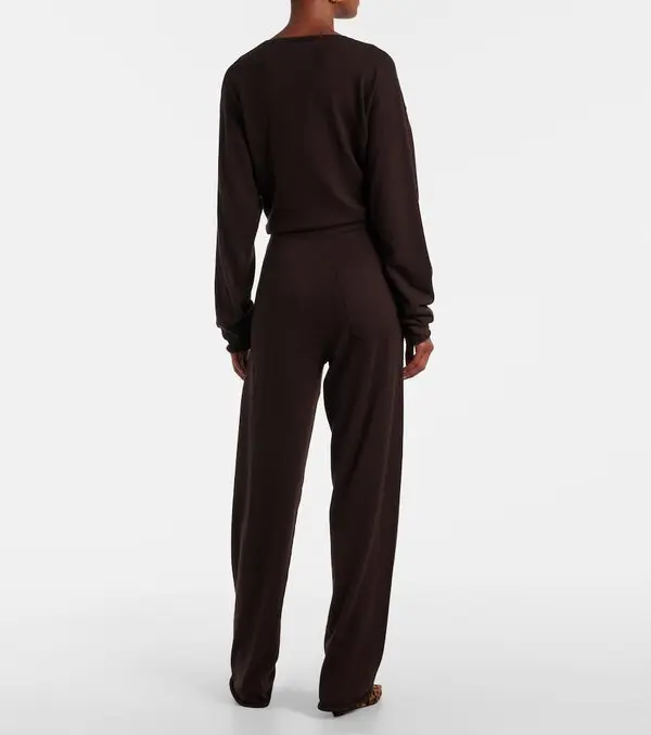Extreme Cashmere N°353 Relaxed Cotton-blend Straight Pants In Dark - Brown