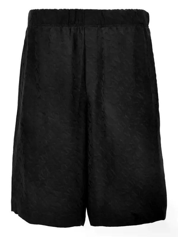 Versace Allover Logo Print Elasticated Waist Shorts - Black