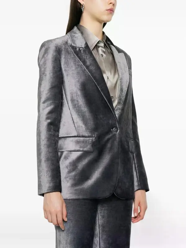 FORTE_FORTE Velvet Single-breasted Blazer