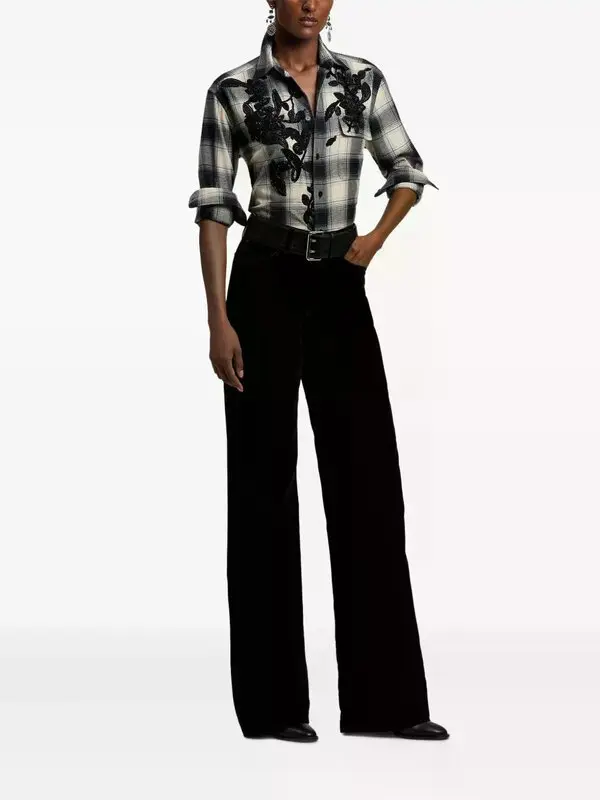 Ralph Lauren Checked Beaded-embroidery Shirt