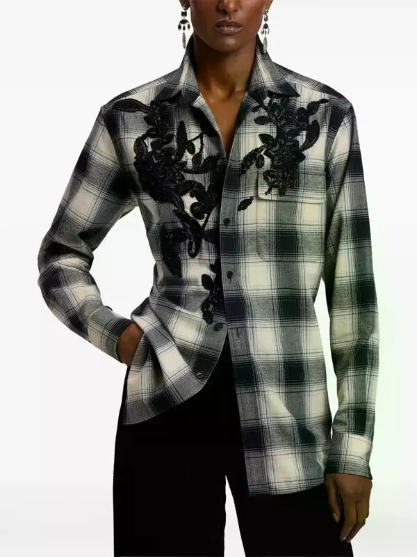 Ralph Lauren Checked Beaded-embroidery Shirt