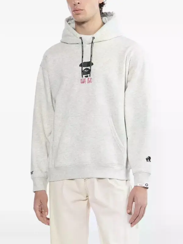 AAPE BY *A BATHING APE Moonface Hoodie With Slogan Print - Grey