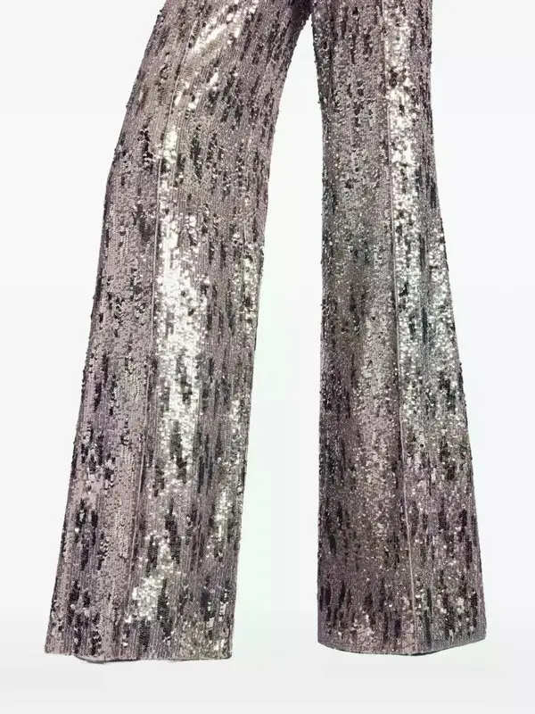 Elie Saab Embellished Wide-leg Trousers - Silver