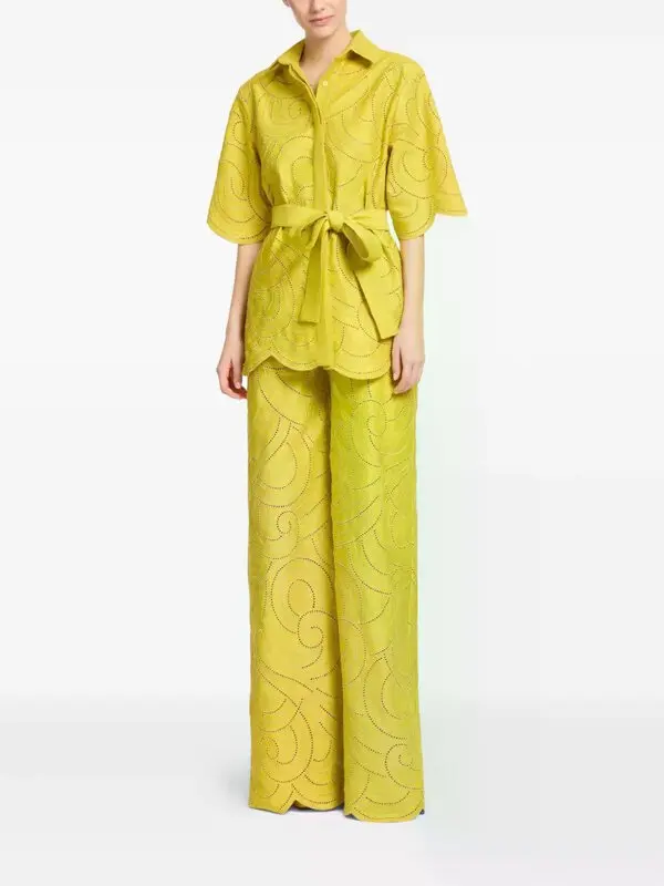 Elie Saab Embroidered Swirl Trousers