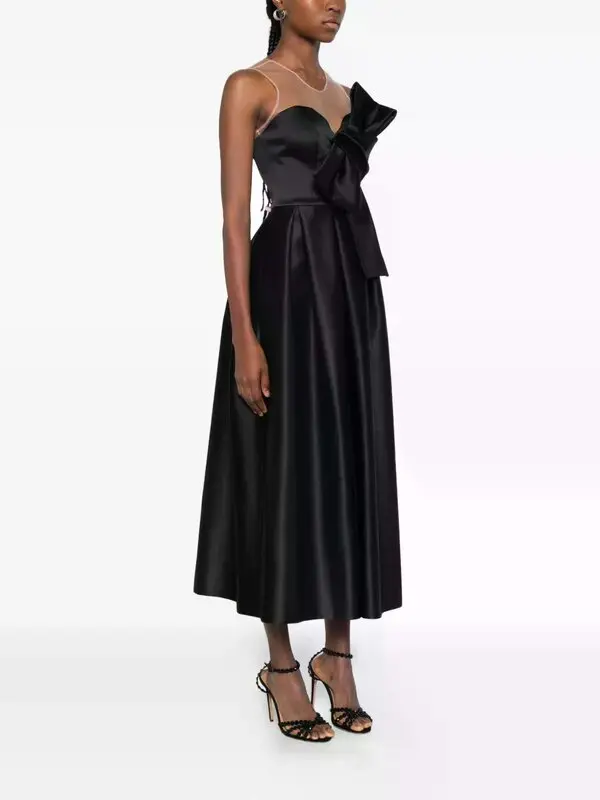 NISSA Midi Dress With Bow Detail