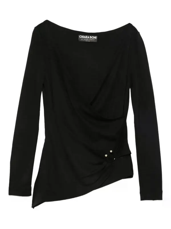 Chiara Boni La Petite Robe Asymmetrical Long Sleeve Blouse