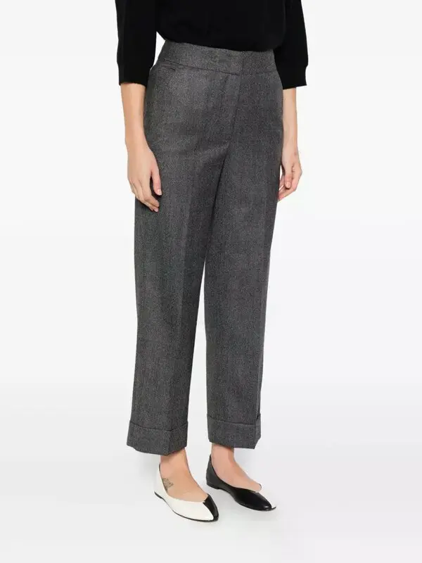 Peserico Pressed-crease Wool Blend Trousers
