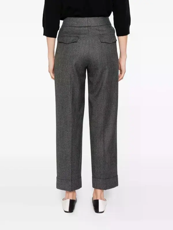 Peserico Pressed-crease Wool Blend Trousers