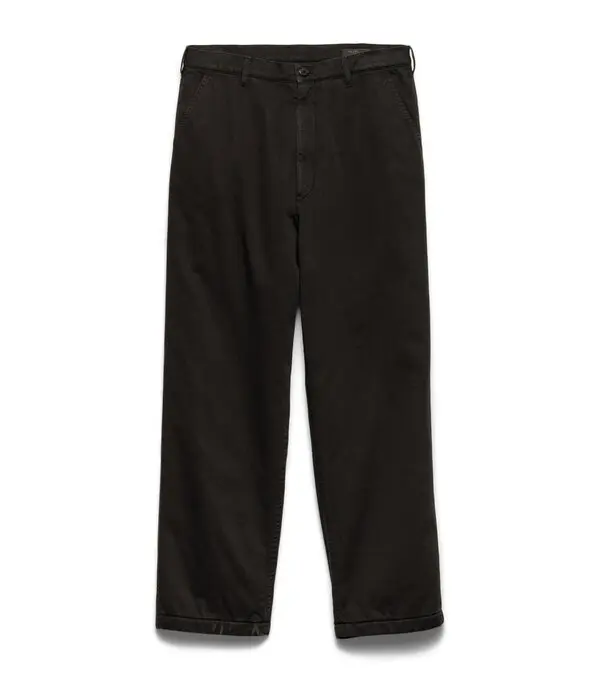 Prada Cotton Twill Wide-leg Trousers