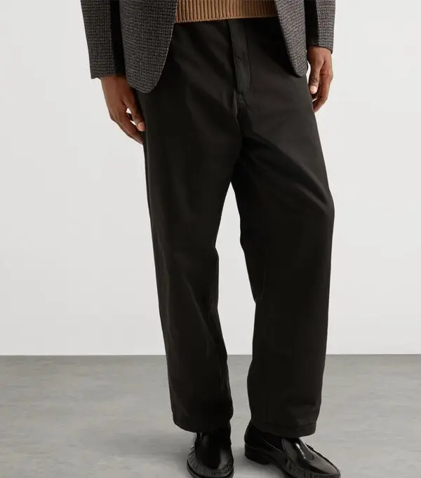 Prada Cotton Twill Wide-leg Trousers