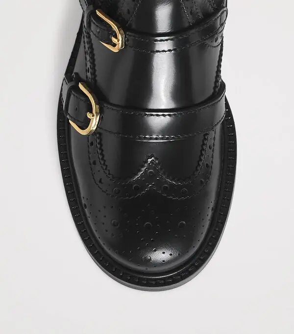 Sandro Leather Buckled Chelsea Boots