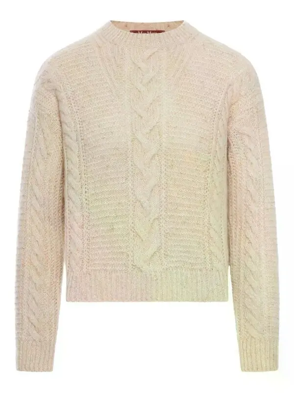 Max Mara Cable Knit Round Neck Top - Neutrals
