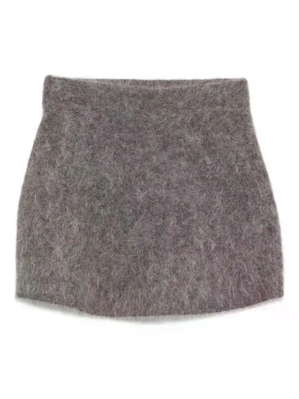 Soft Goat Woven Midi Skirt - Grey