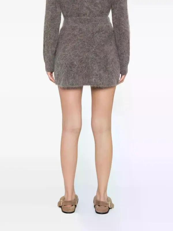 Soft Goat Woven Midi Skirt - Grey