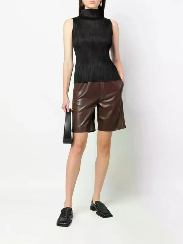 Issey Miyake Sleeveless High Neck Top - Black