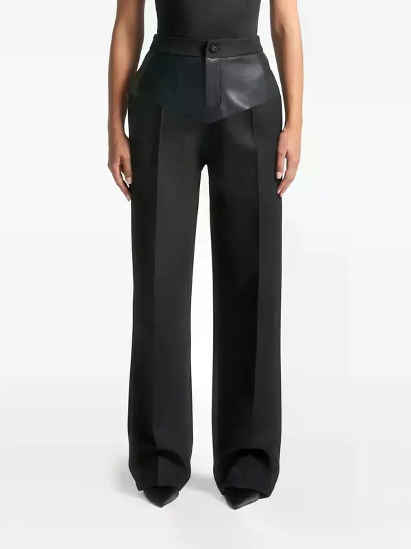 Manière De Voir Paneled Faux-leather Tailored Trousers