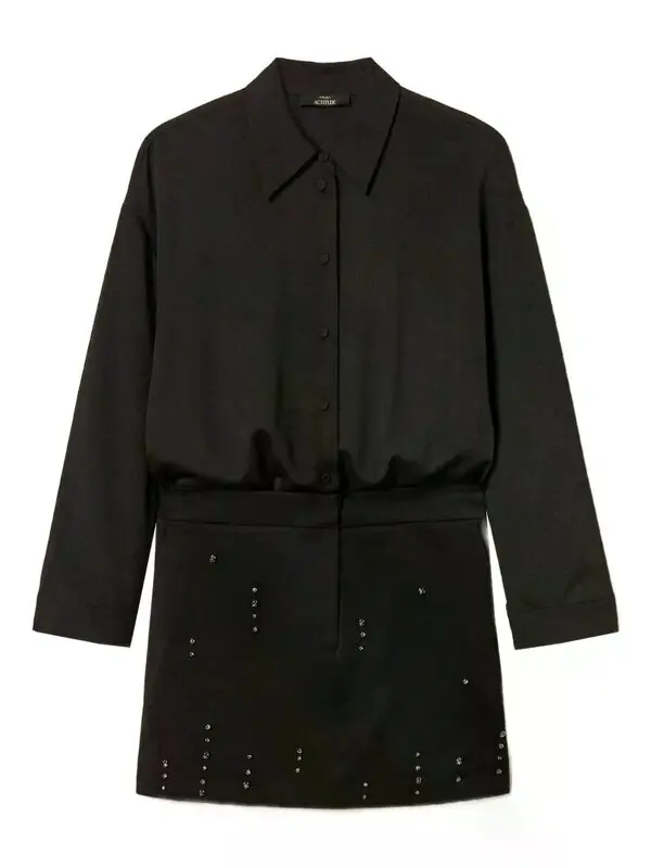 TWINSET Embellished Mini Shirt Dress - Black