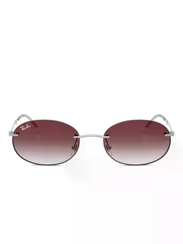 Ray-ban Rimless Oval Frame Sunglasses - Silver