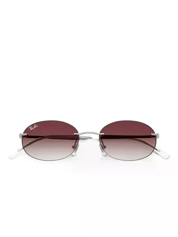 Ray-ban Rimless Oval Frame Sunglasses - Silver
