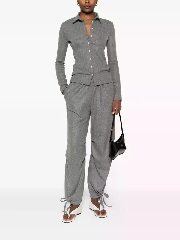 ALFIE Grace Wide-leg Trousers With Drawstring Waist And Ankle Detail - Grey