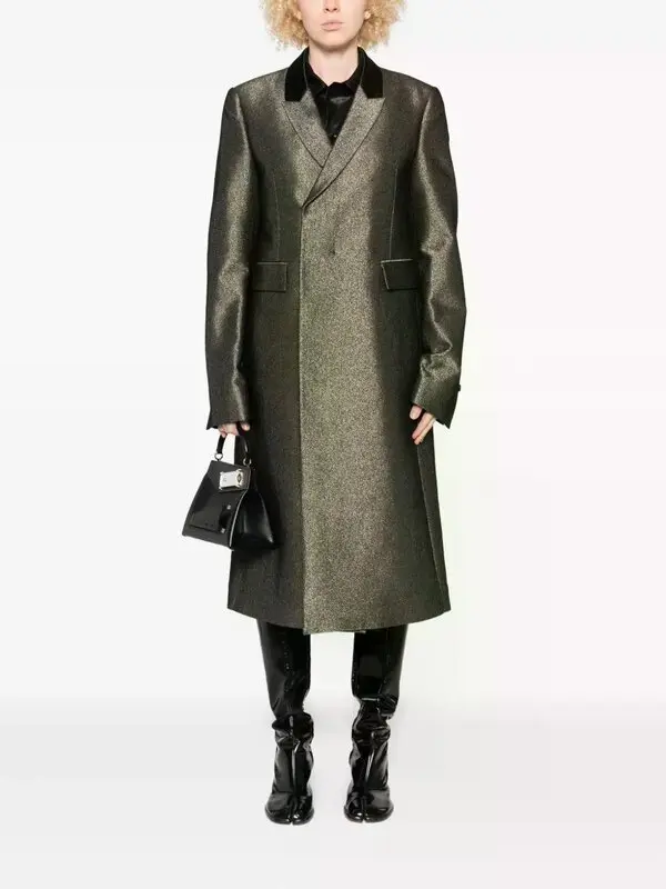 SAPIO Metallic-effect Peak Lapel Coat