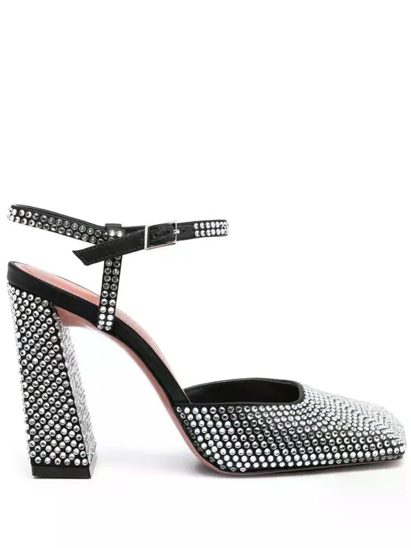Amina Muaddi Charlotte Crystal-embellished Pumps - Black