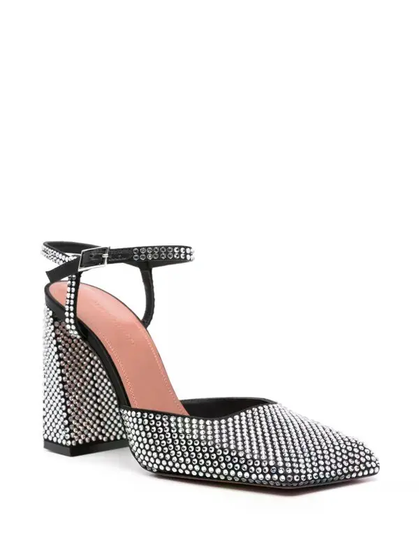 Amina Muaddi Charlotte Crystal-embellished Pumps - Black