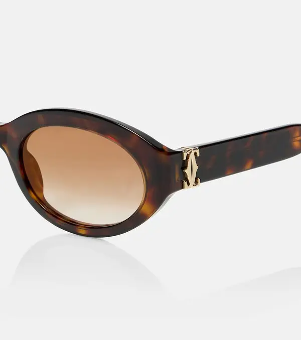 Cartier Signature C Oval Sunglasses - Brown