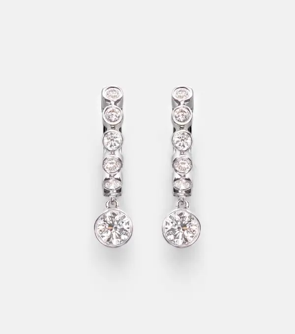 ANITA KO 18kt White Gold Diamond Huggie Earrings - Silver