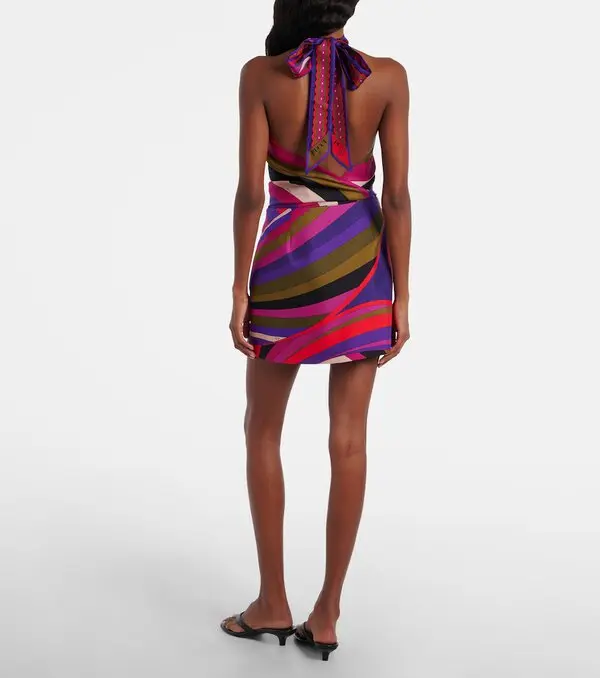 Emilio Pucci Iride Silk Wrap Skirt