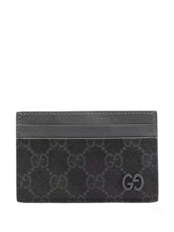 Gucci Gg Supreme Leather Cardholder - Grey