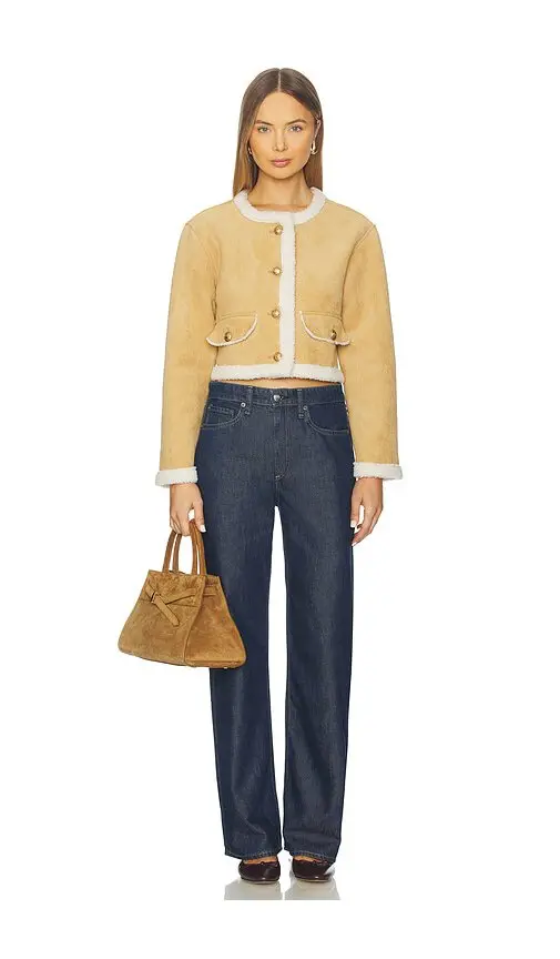 Blanknyc Faux Shearling Trimmed Cropped Jacket