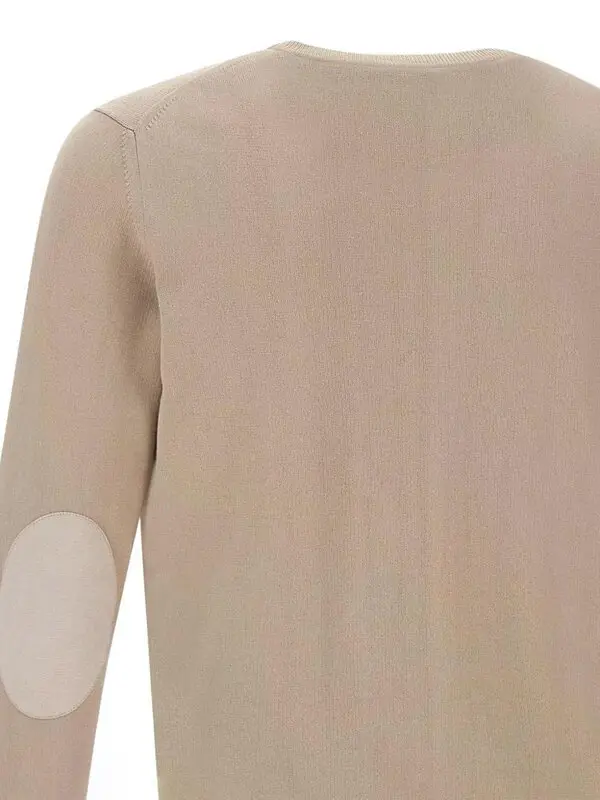 KANGRA Elbow-patch Crew Neck Sweater - Neutrals
