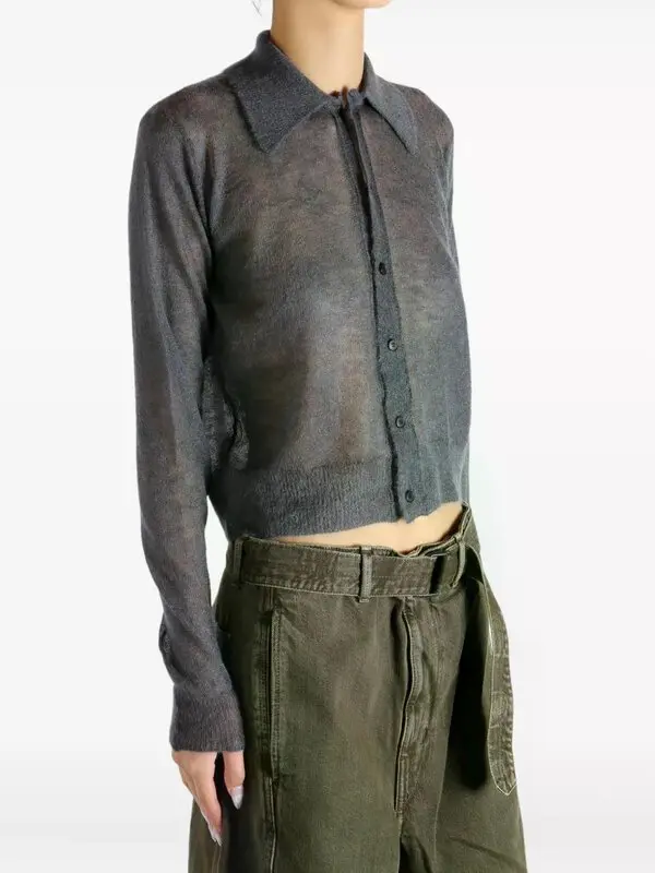 Auralee Buttoned Collared Cardigan