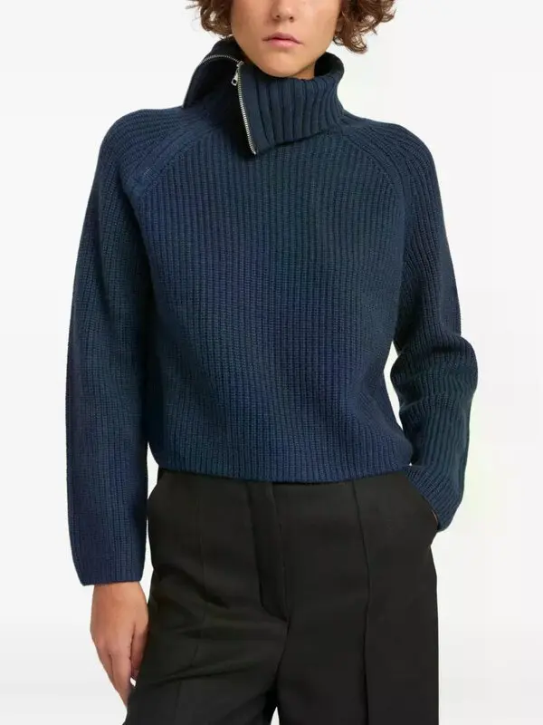 YVES SALOMON Zip Knitted Sweater
