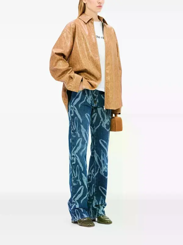 MSGM Rabbit Print Straight Leg Jeans