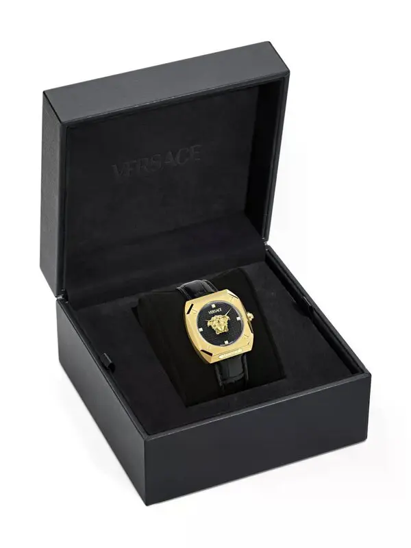 Versace Antares Lady 35mm Watch With Medusa Head Dial - Black