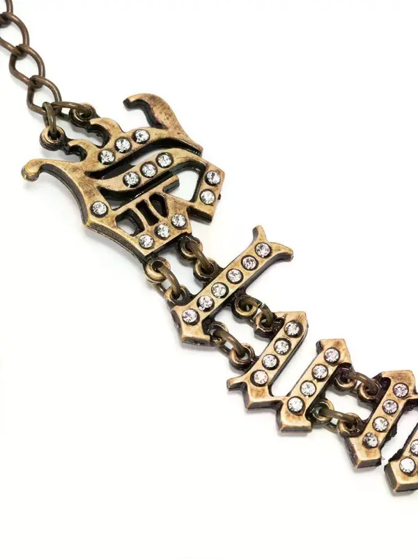 Blumarine Crystal-embellished Logo Necklace