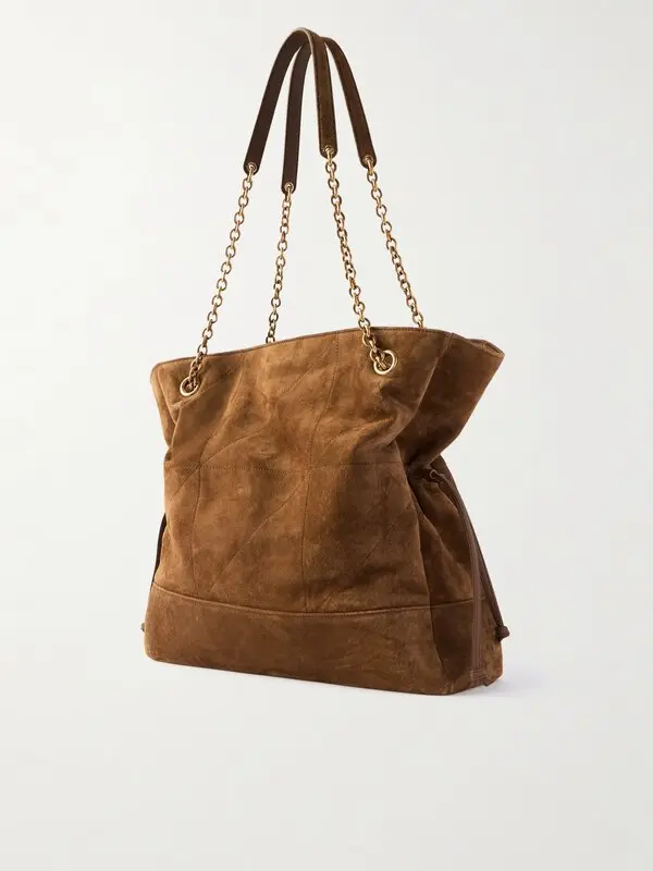 Saint Laurent Jamie Shopping Quilted Suede Shoulder Bag - Brown