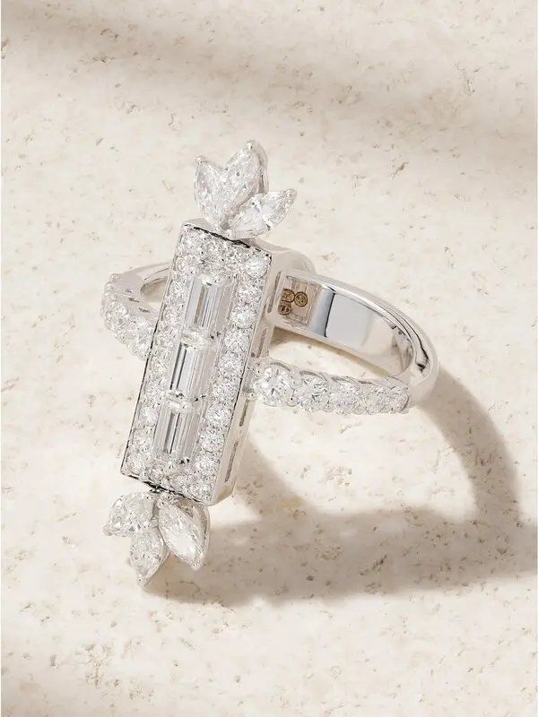 Yeprem 18-karat White Gold Diamond Ring - Silver