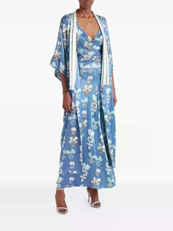 TEMPERLEY LONDON Silk Robe - Blue